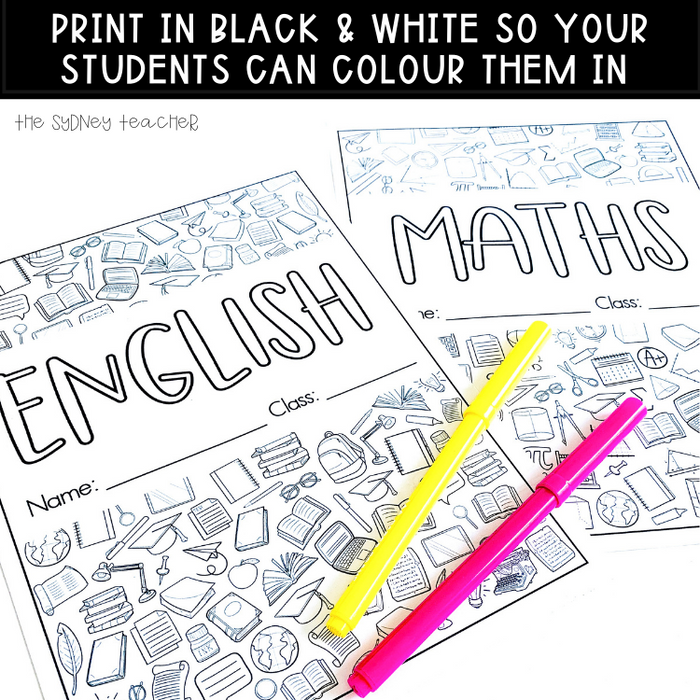 Classroom Line Art Book Covers ⭐️ The Sydney Teacher