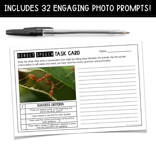 Direct Speech Task Cards ⭐️ The Sydney Teacher