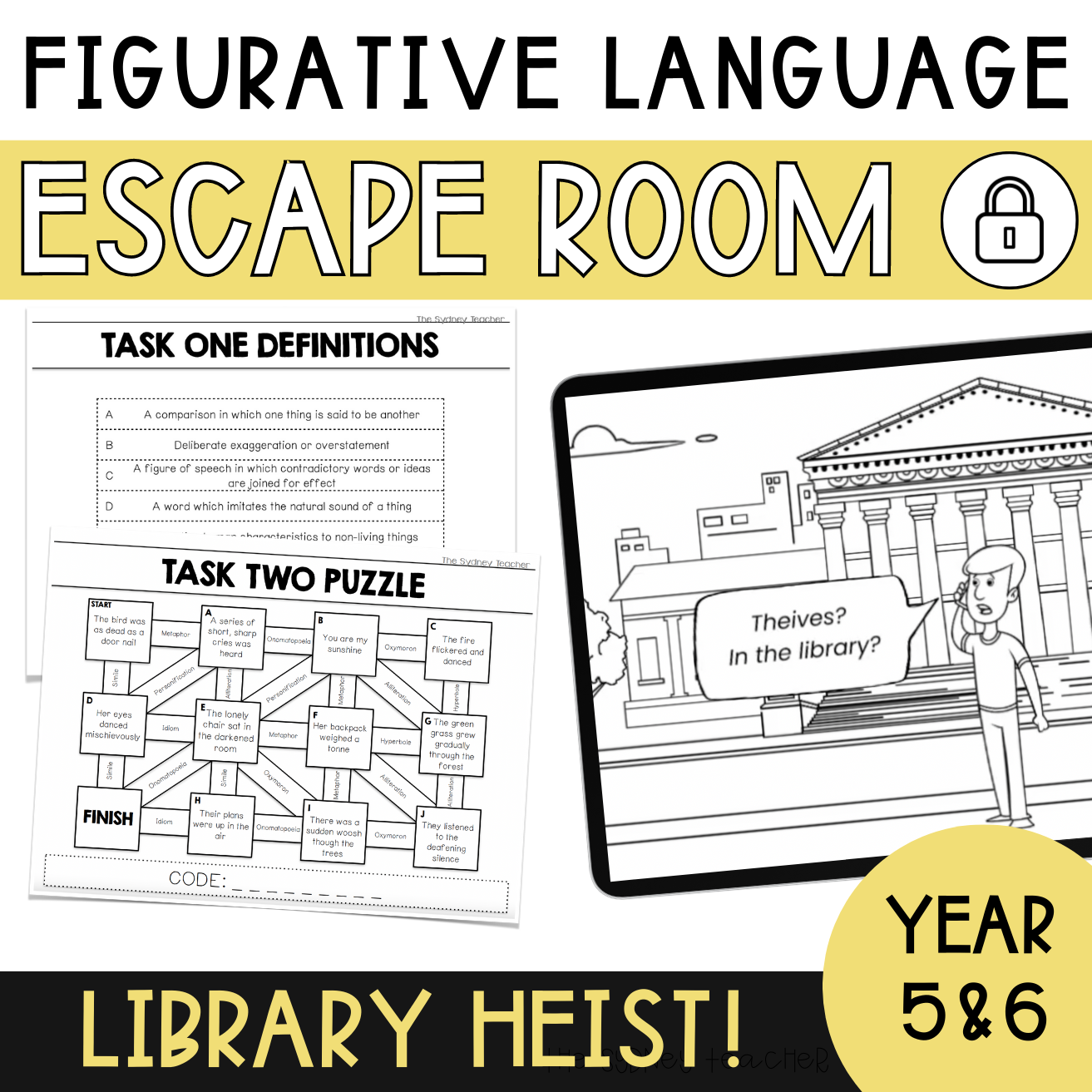 Figurative Language Escape Room | Year 5 & 6 ⭐️ The Sydney Teacher