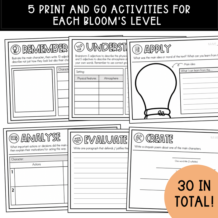 Lower Primary Bloom's Taxonomy Comprehension ⭐️ The Sydney Teacher