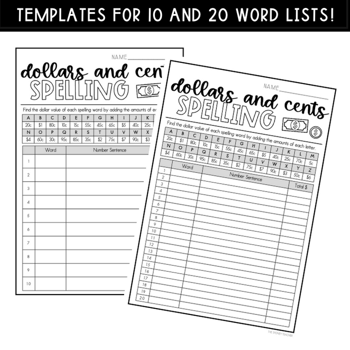Lower Primary Word Work | Use With Any Spelling List ⭐️ The Sydney Teacher