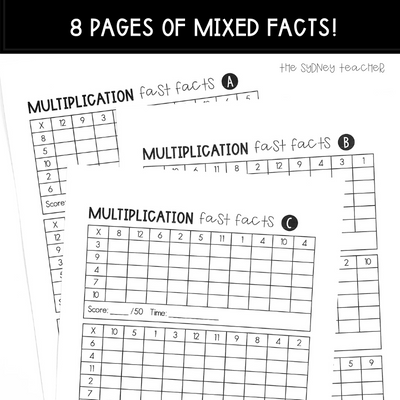 Multiplication Fact Fluency Pack ⭐️ The Sydney Teacher