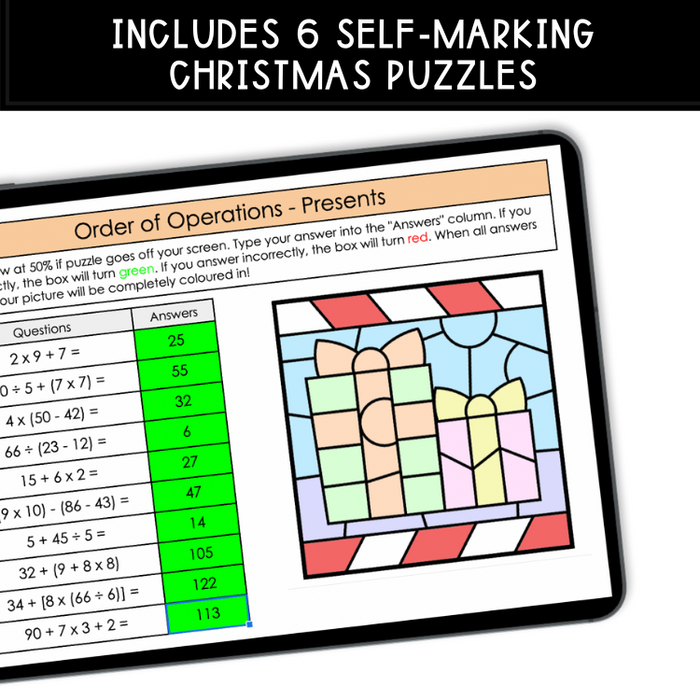 Order of Operations - Digital Colour by Number ☆ Christmas Edition ☆ ⭐️ ...