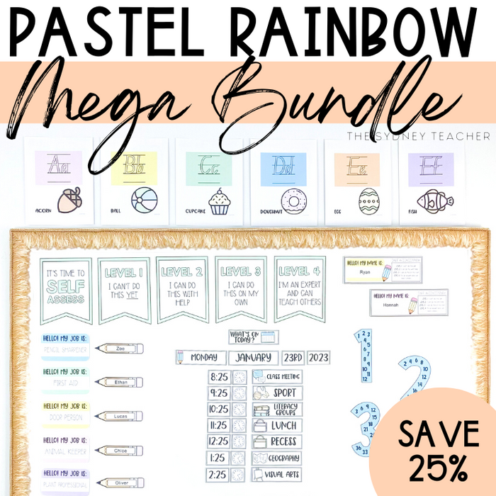 Pastel Rainbow Visual Timetable ⭐️ The Sydney Teacher