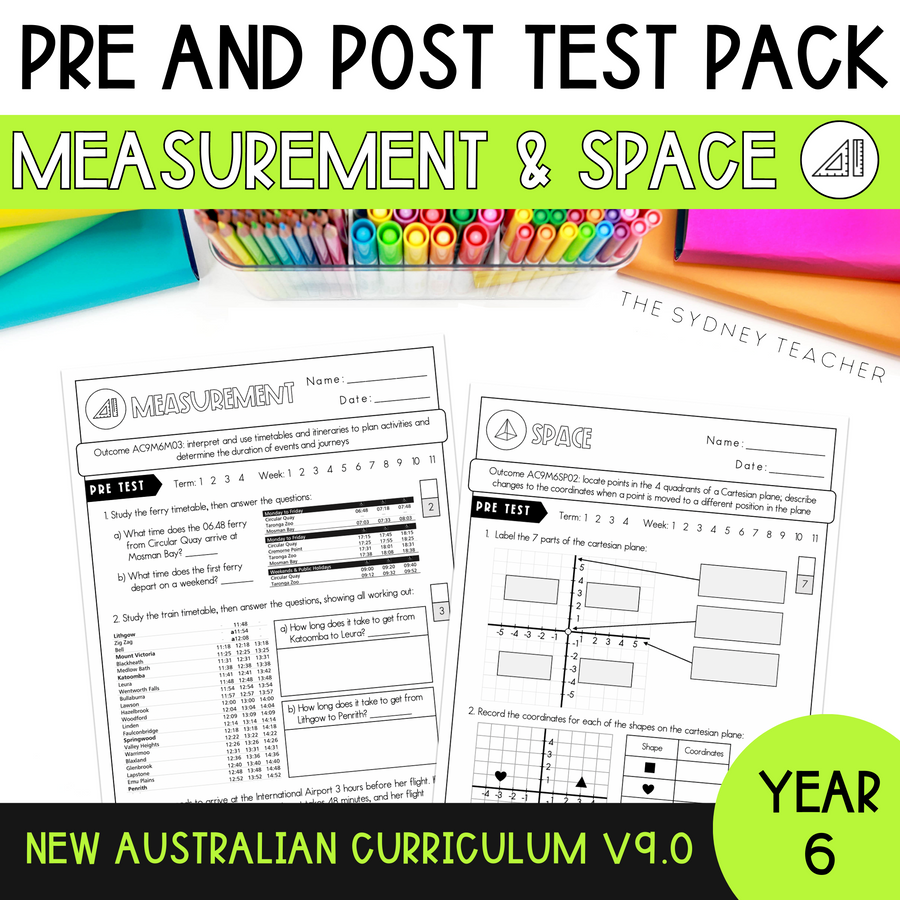 Year 6 Measurement & Space Test Pack ⭐️ The Sydney Teacher