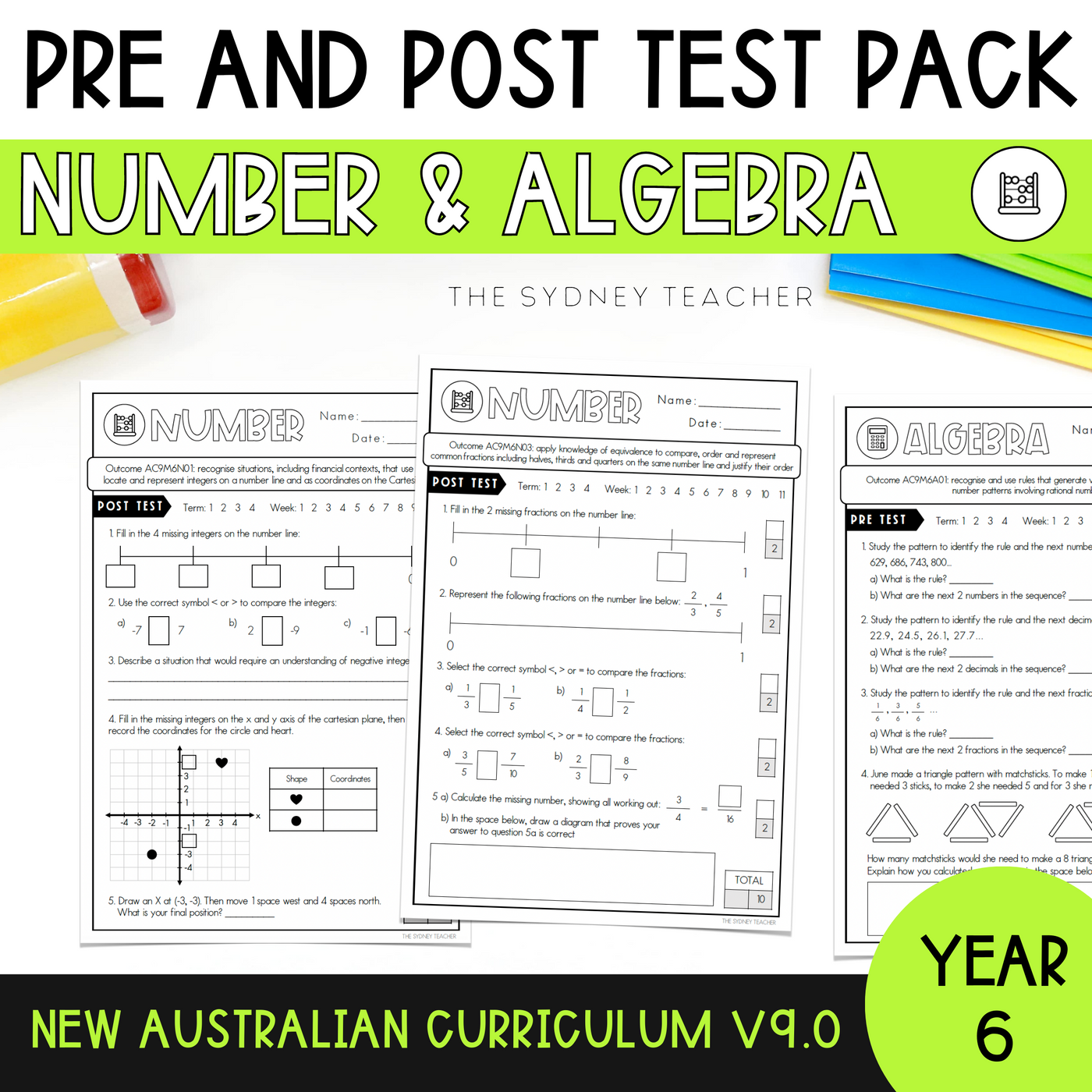 Year 6 Number & Algebra Test Pack ⭐️ The Sydney Teacher